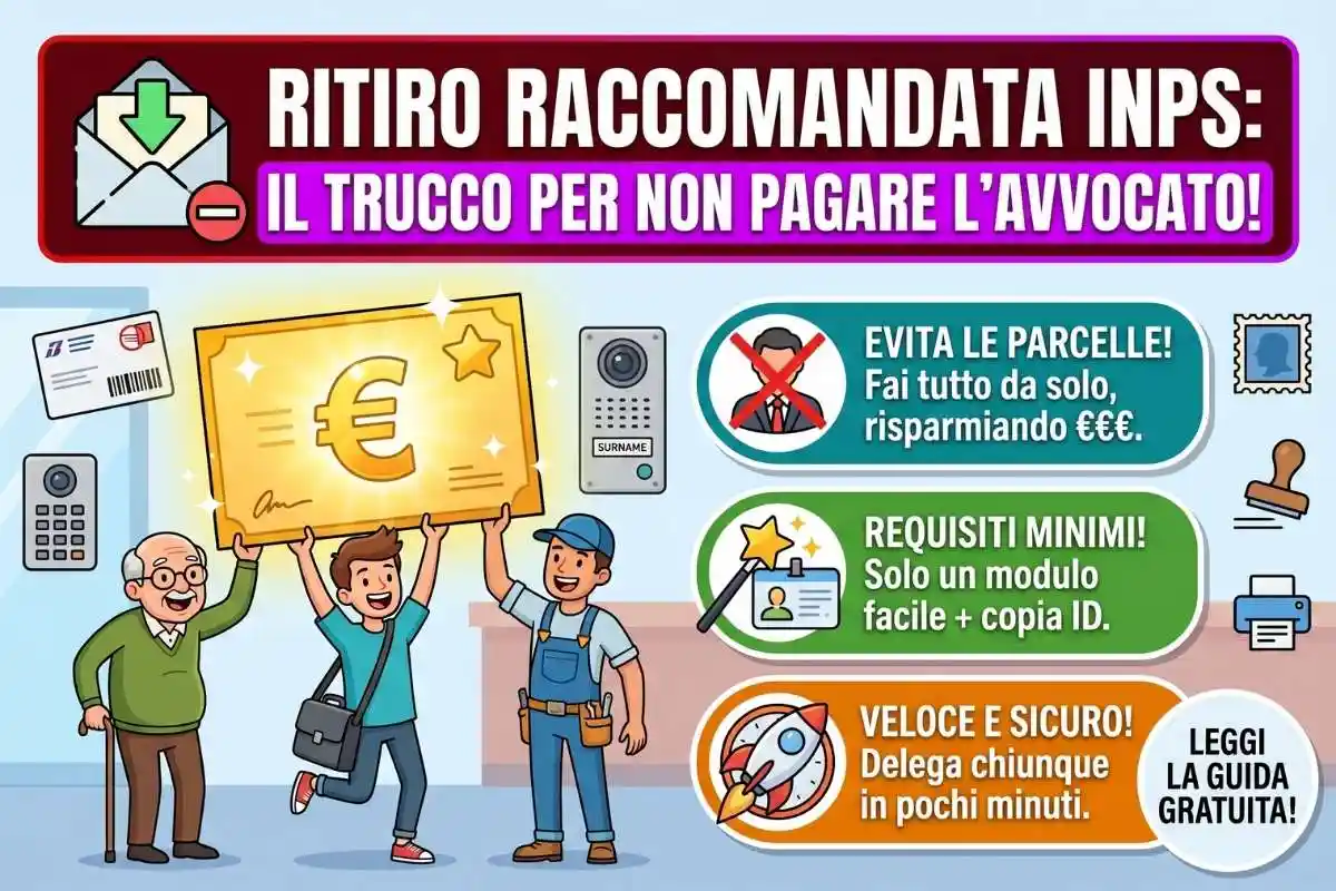 Delega ritiro raccomandata giacenza posta INPS: il modulo generico da ...